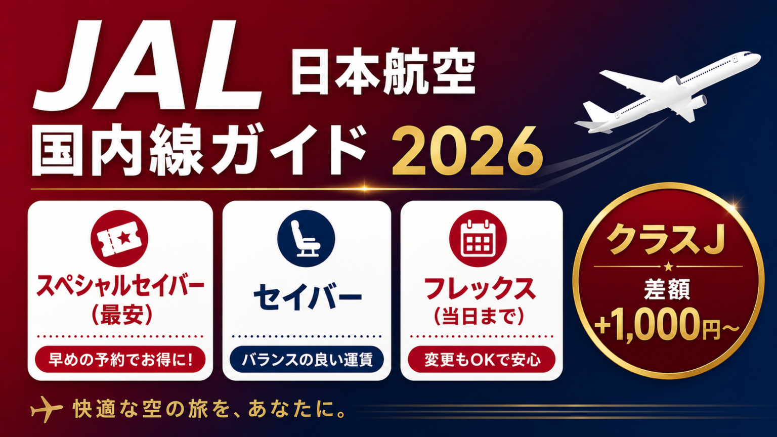 【2026年最新】JAL（日本航空）国内線完全ガイド｜運賃タイプ・クラスJ・手荷物・マイル・乗り方まとめ