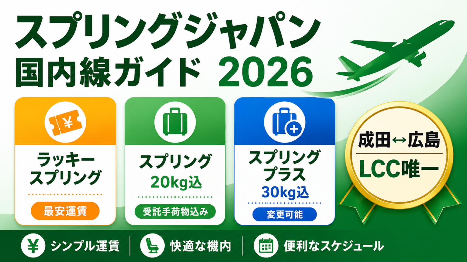 【2026年最新】スプリングジャパン（SPRING JAPAN）国内線完全ガイド｜運賃タイプ・手荷物・乗り方・安く買う方法