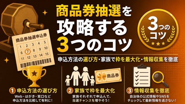 プレミアム付商品券の当選確率を上げる3つのコツ【2026年版】抽選制の攻略法